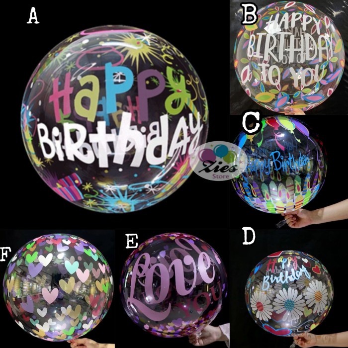 Jual balon pvc 20inch transparan / balon pvc bening motif - F | Shopee ...