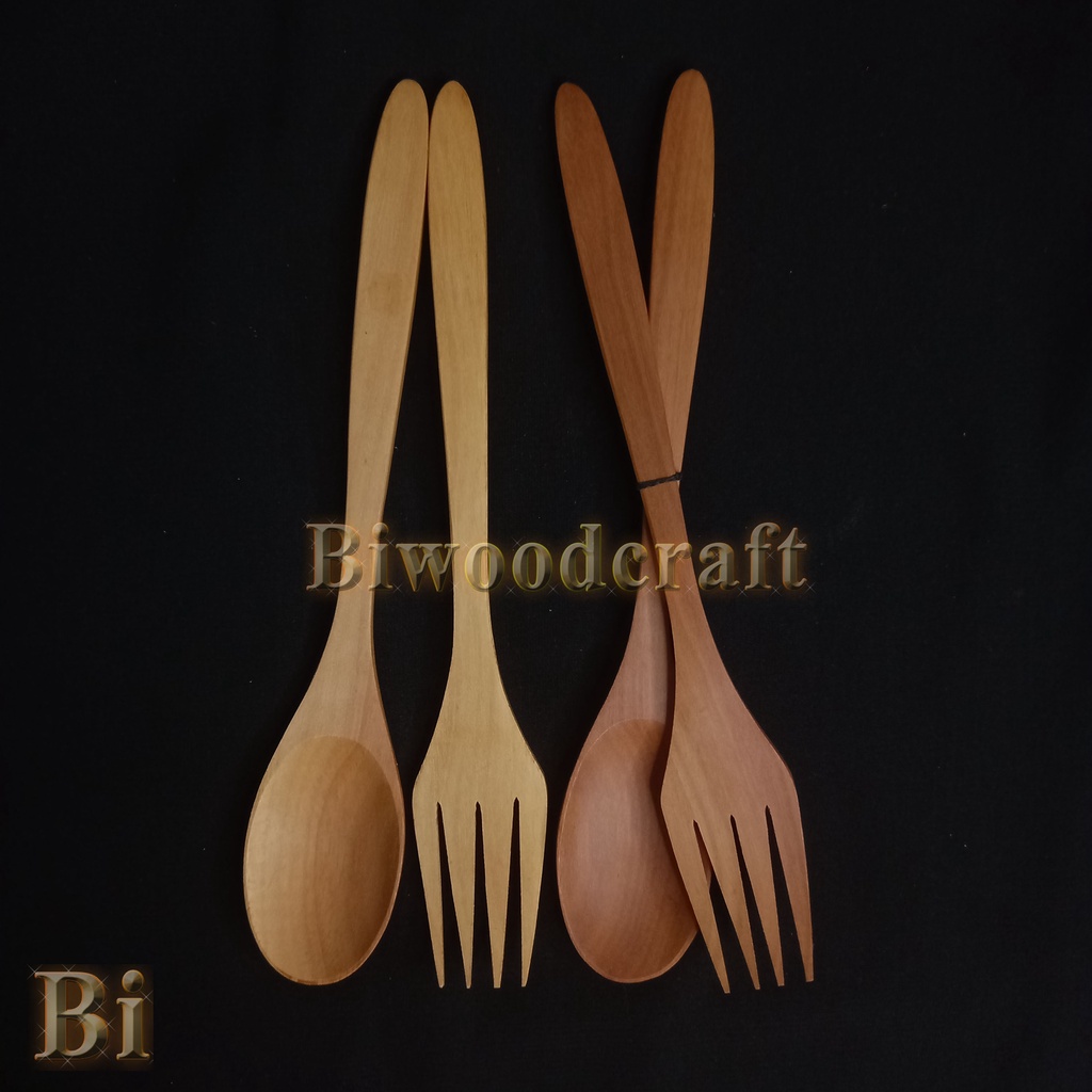 Jual Biwood Set Sendok Garpu Makan Saji Kayu | Wooden Cutlery Spoon ...