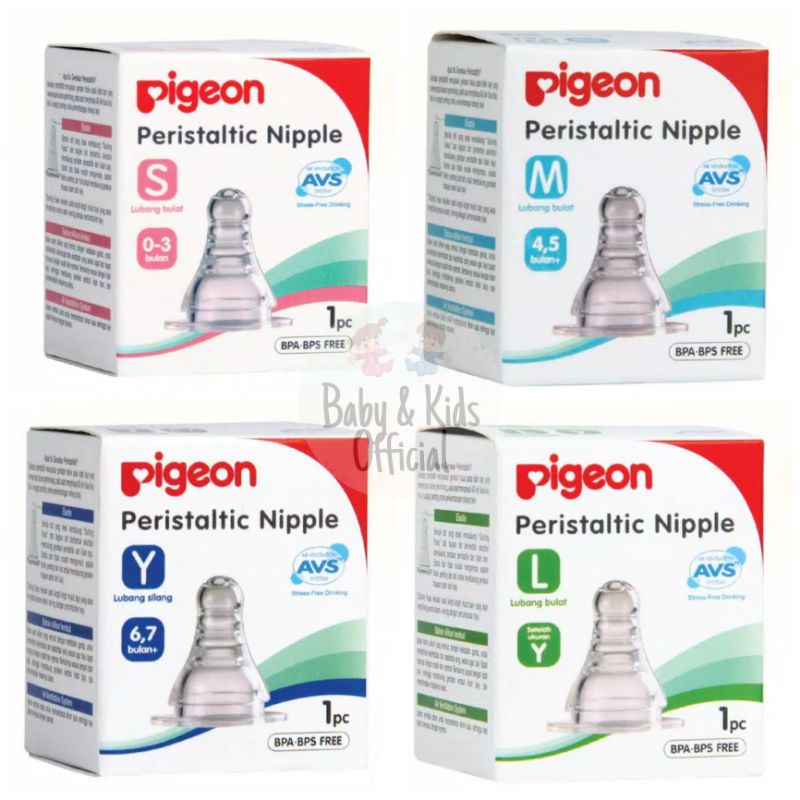 Jual Pigeon Peristaltic Nipple Dot Slim Neck S/M/Y/L - 1PCS/2PCS - Dot ...