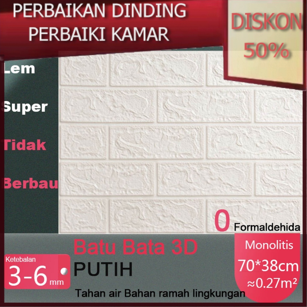Jual Promo!! PAKET 10 LEMBAR Wallpaper Dinding 3D Foam Wallpaper ...