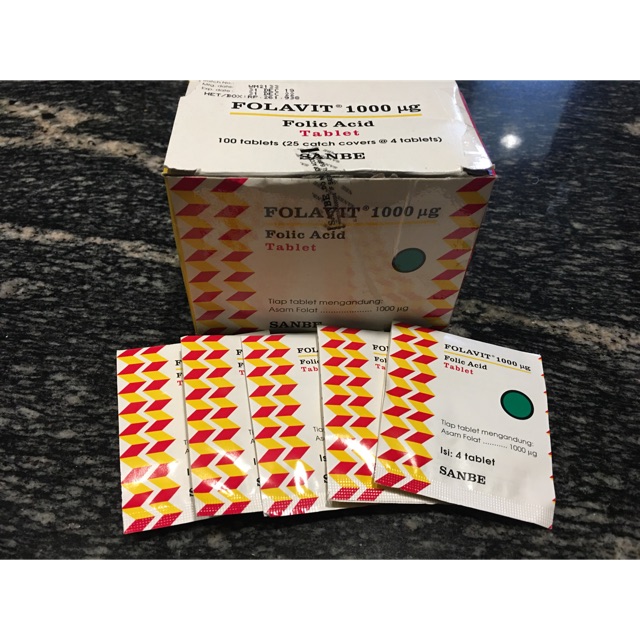Jual FOLAVIT 1000 Folic Acid per Strip isi 4 biji | Shopee Indonesia