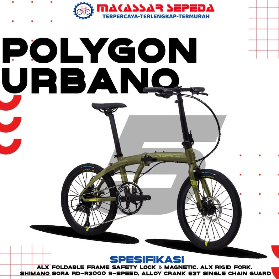 Jual SEPEDA LIPAT POLYGON URBANO 5 451 ALLOY HYDRAULIC DISCBRAKE ...