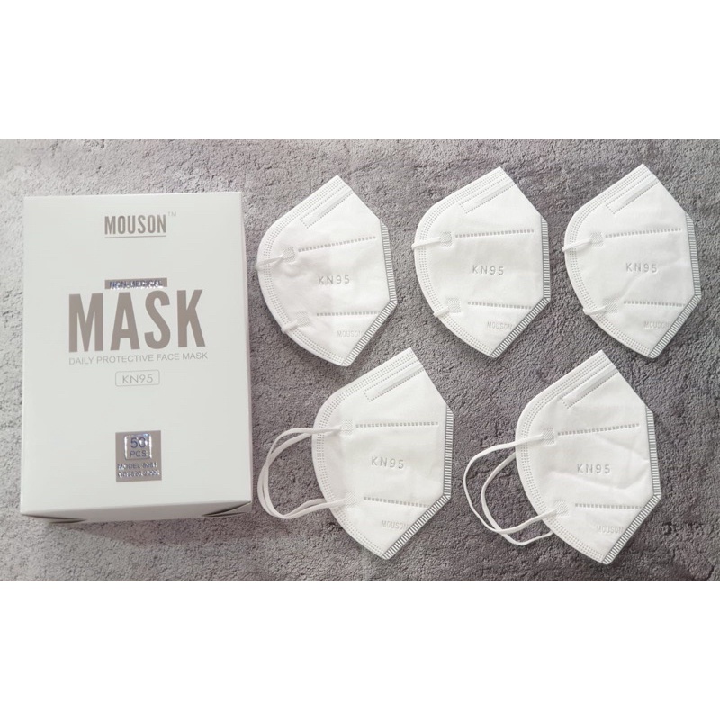 Jual masker KN95 mouson emboss warna putih isi 50pcs | Shopee Indonesia