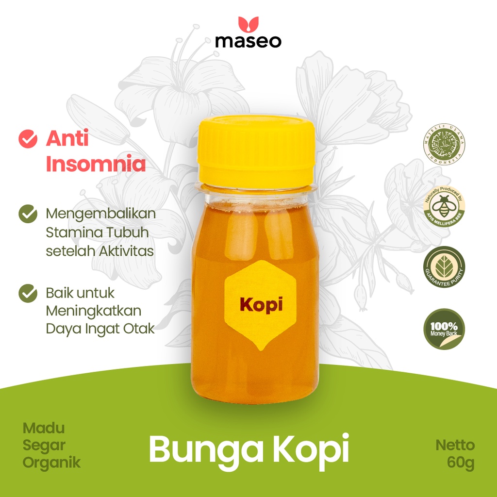Jual Madu Asli Kopi Maseo Mini Size 60gr Anti Imsomnia Madu Murni 100% ...