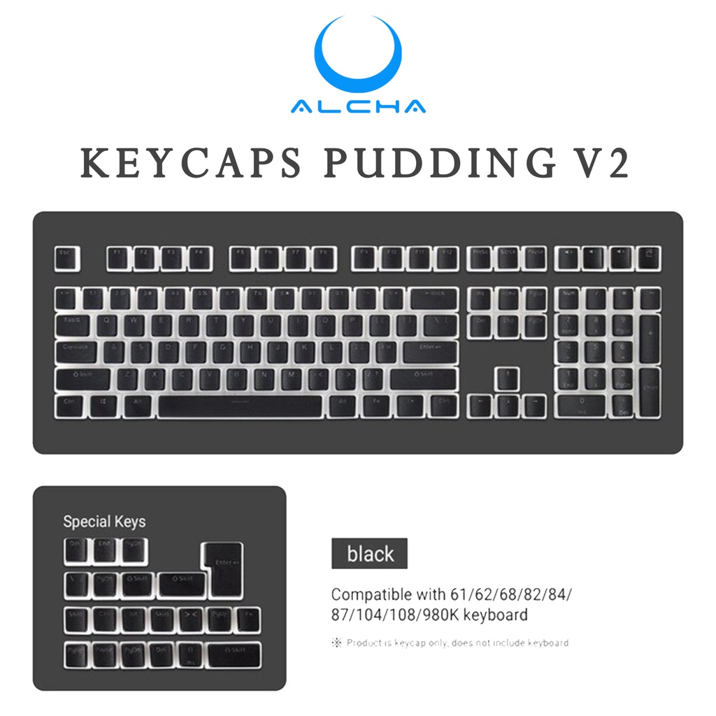 Jual ALCHA KEYCAPS PUDDING / PUDING V2 MECHANICAL KEYBOARD BACKLIT OEM ...