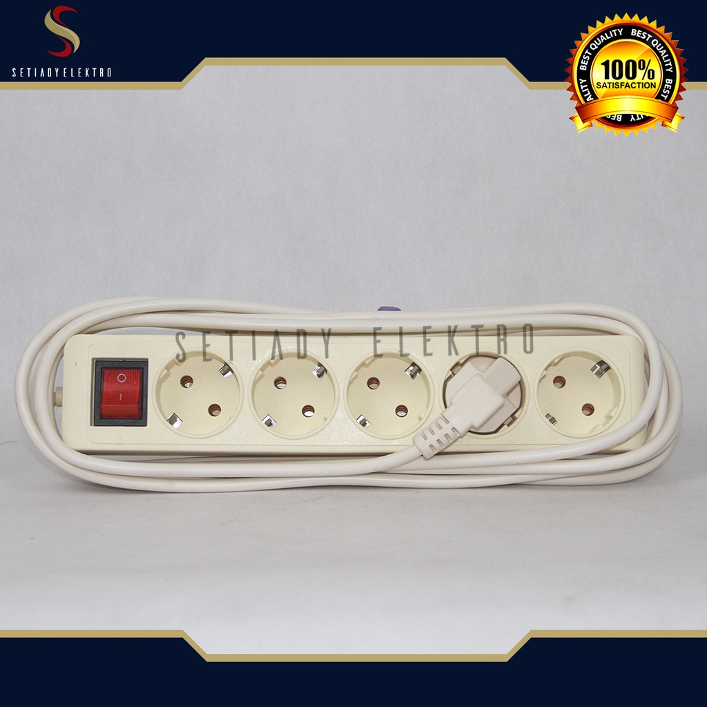 Jual Stop kontak 5 Lubang panjang 5M dan 3M - 5 Lubang Terminal Colokan Listrik 3M dan 5M SNI ...