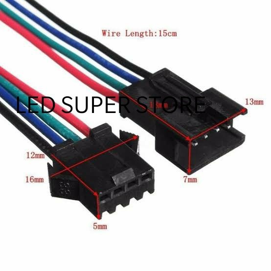 Jual [100 set] Kabel socket DC SM 4 pin soket SM 4P DC Female Male Sepasang | Kabel JST Socket ...