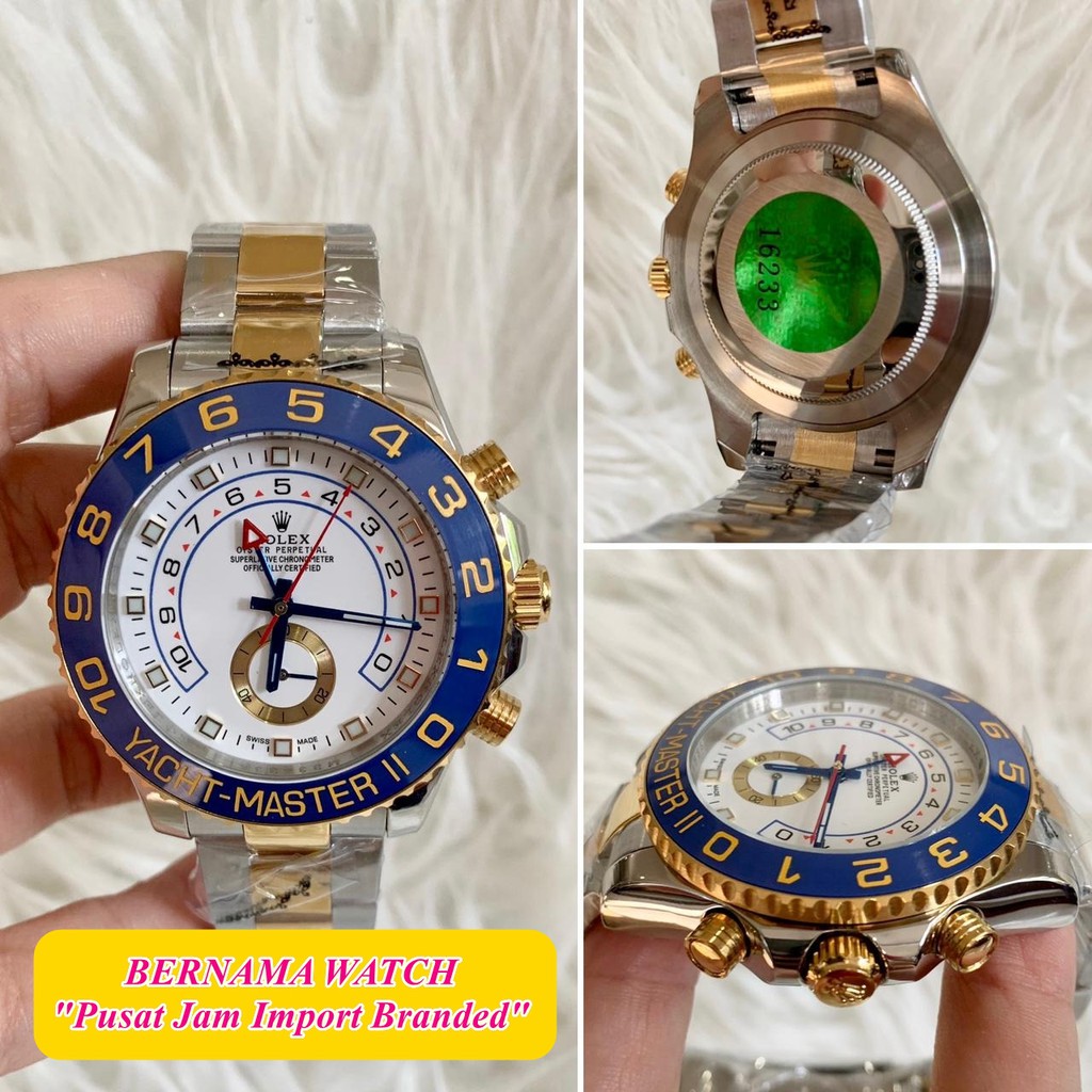 Jual Bayar Di Tempat Jam Mewah Rolex Yacht-Master Combi Emas Stainless ...