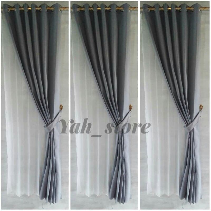 Jual -Yah_store- GORDEN POLOS BLACKOUT WARNA ABU MUDA GORDEN JENDELA ...