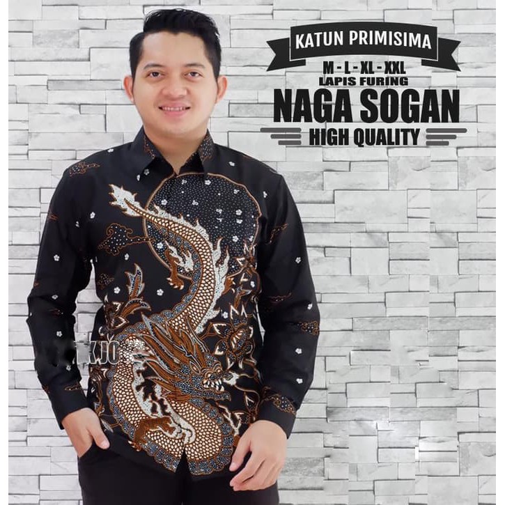 Jual Atasan Kemeja Baju Batik Pria Lengan Panjang Premium Modern Motif ...