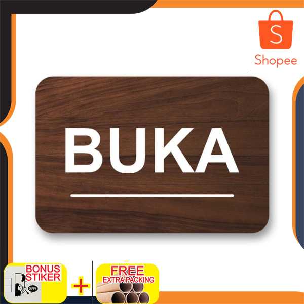Jual papan tanda buka tutup toko - buka tutup wall decor - sign system ...