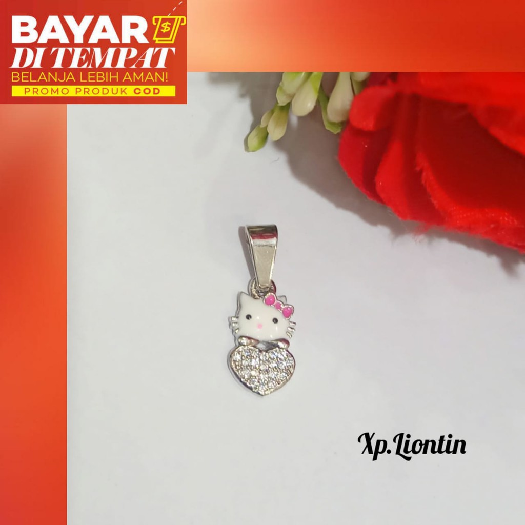 Jual Liontin TITANIUM karakter anak Hello Kity kombinasi permata&cat ...
