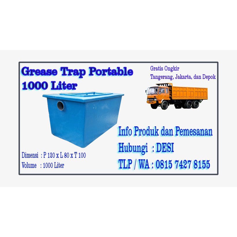 Jual Grease Trap Portable Fiberglass 1000 Liter | Shopee Indonesia