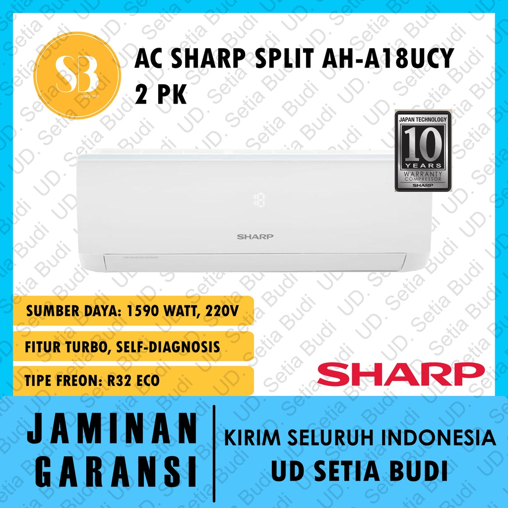 Jual AC Sharp Split 18UCY 2 PK AH-A18UCY 18 UCY | Shopee Indonesia