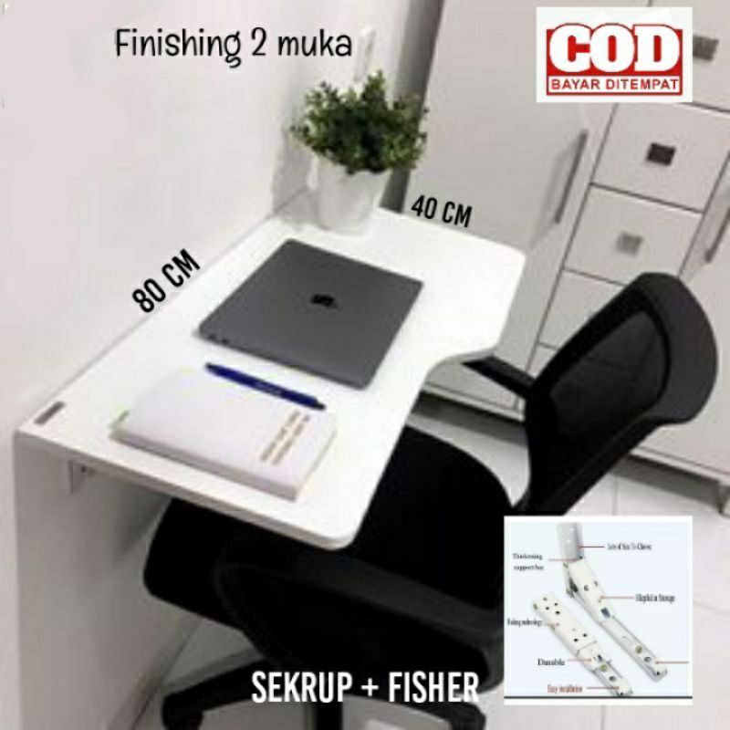 Jual TOP TABLE MEJA LIPAT MEJA KERJA KOMPLIT + SIKU / BRAKET LIPAT ...