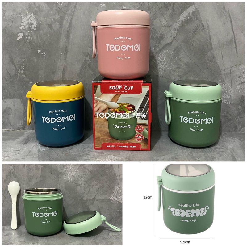 Jual TEDEMEI Termos Sup Kotak Makan Anak Stainless 304 Kids Lunch Box ...