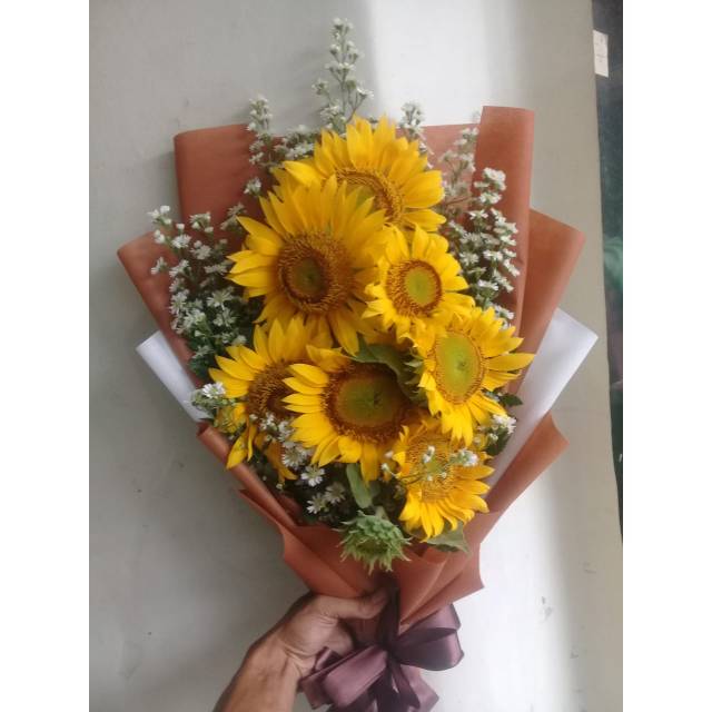 Jual Hand buket bunga matahari/sun flower | Shopee Indonesia