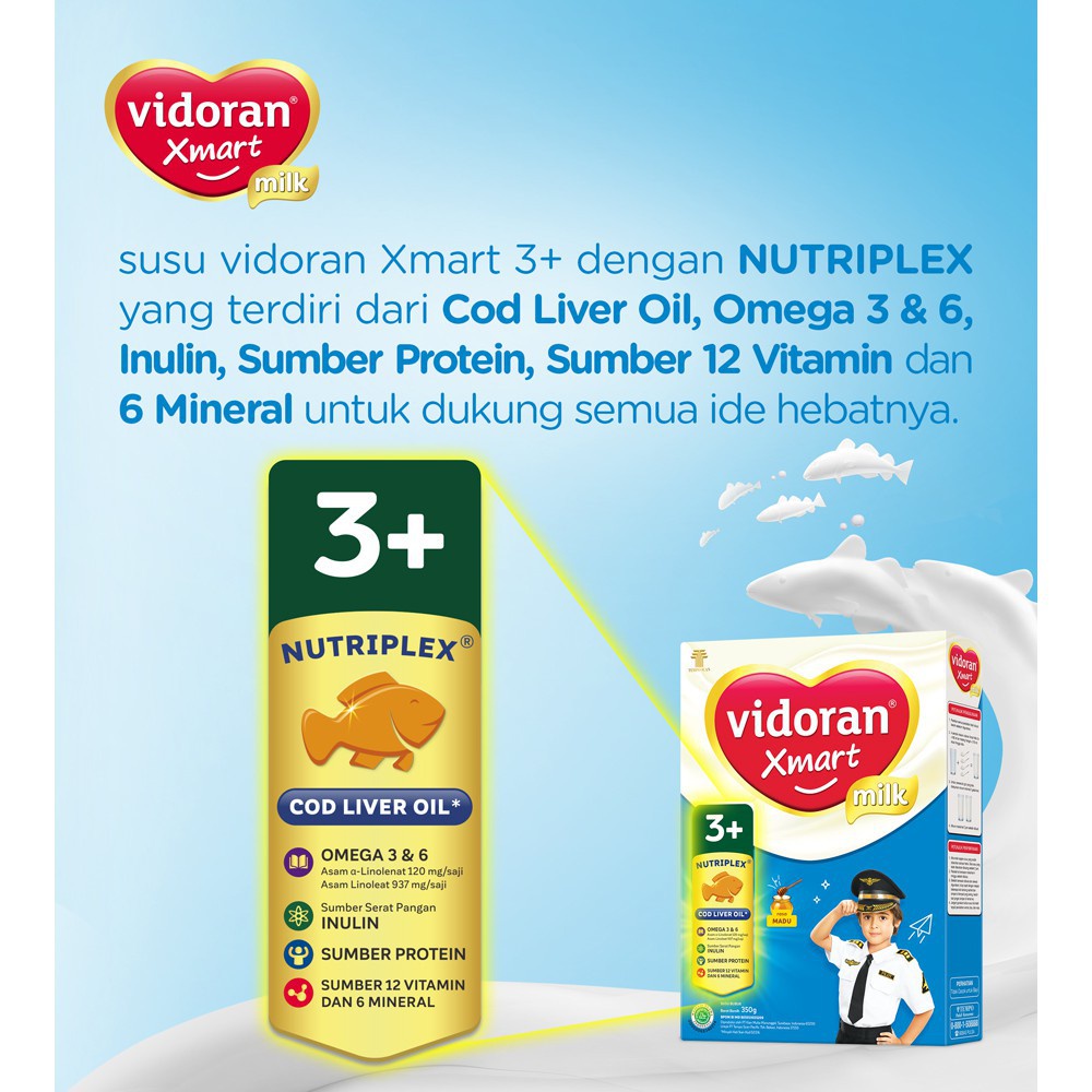 Jual Vidoran Xmart 3+ Nutriplex Madu, Vanilla Susu Formula 950 gr (3-5 tahun) | Shopee Indonesia