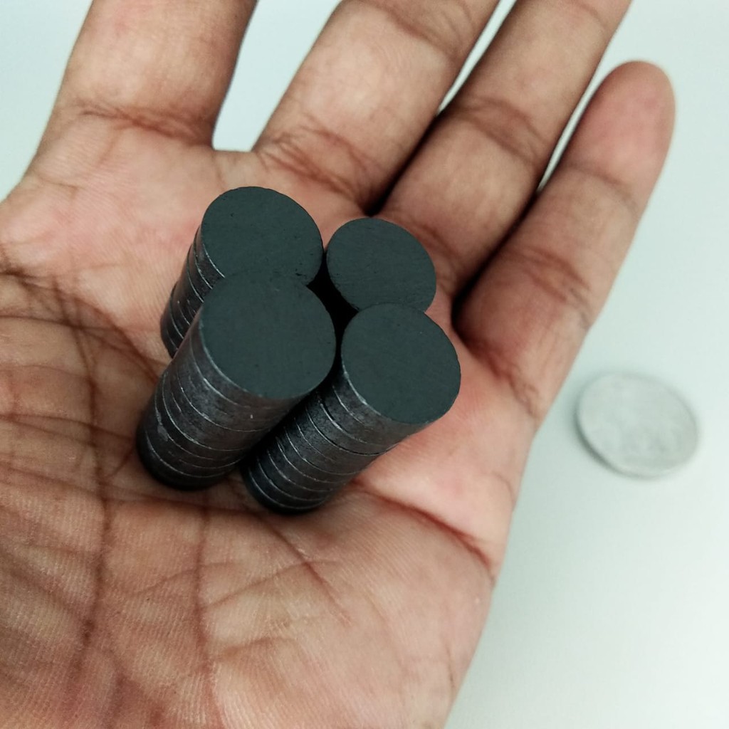 Jual 50 PCS Magnet Hitam Murah Ferit Ferrite bentuk koin diameter 12 x ...