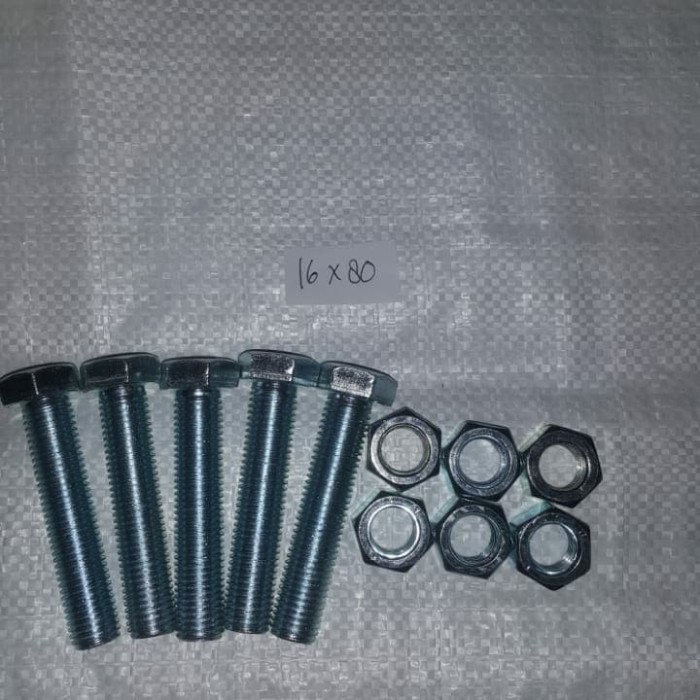 Jual Mur baut 16 x 80 / Bmp m16 x 80 galvanish / Bmp m16 x 80 murah | Shopee Indonesia