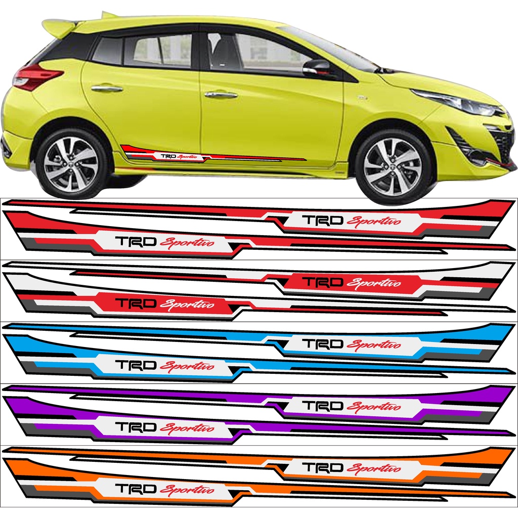 Jual striping stiker body trd sportivo toyota yaris 20021 | Shopee ...