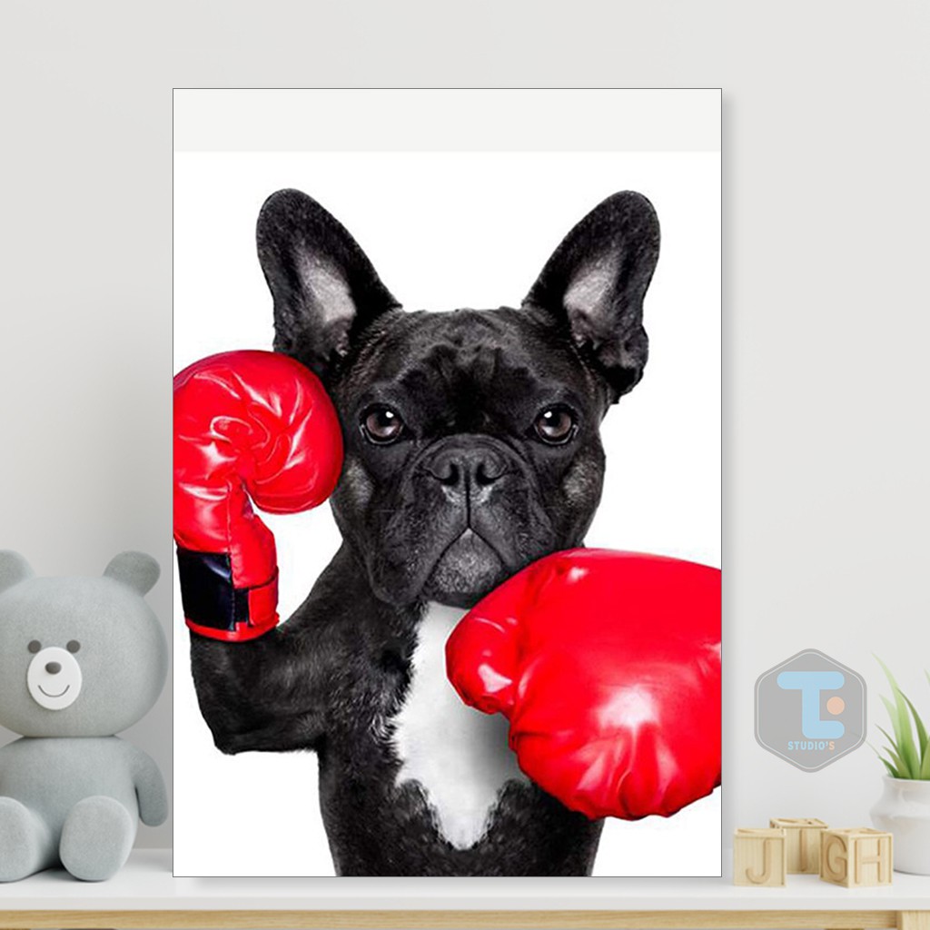 Jual Poster Anjing Tinju Hiasan Dinding Motif Kartun Hewan Gaya Nordic ...