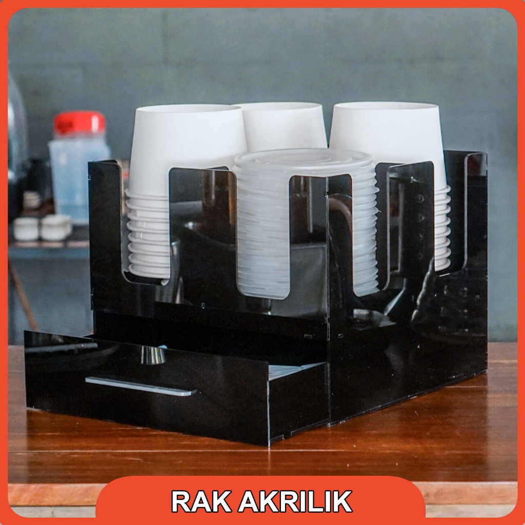 Jual Paper Bowl / Paper Rice Bowl Organizer 4 Slot With Spoon Drawer ...