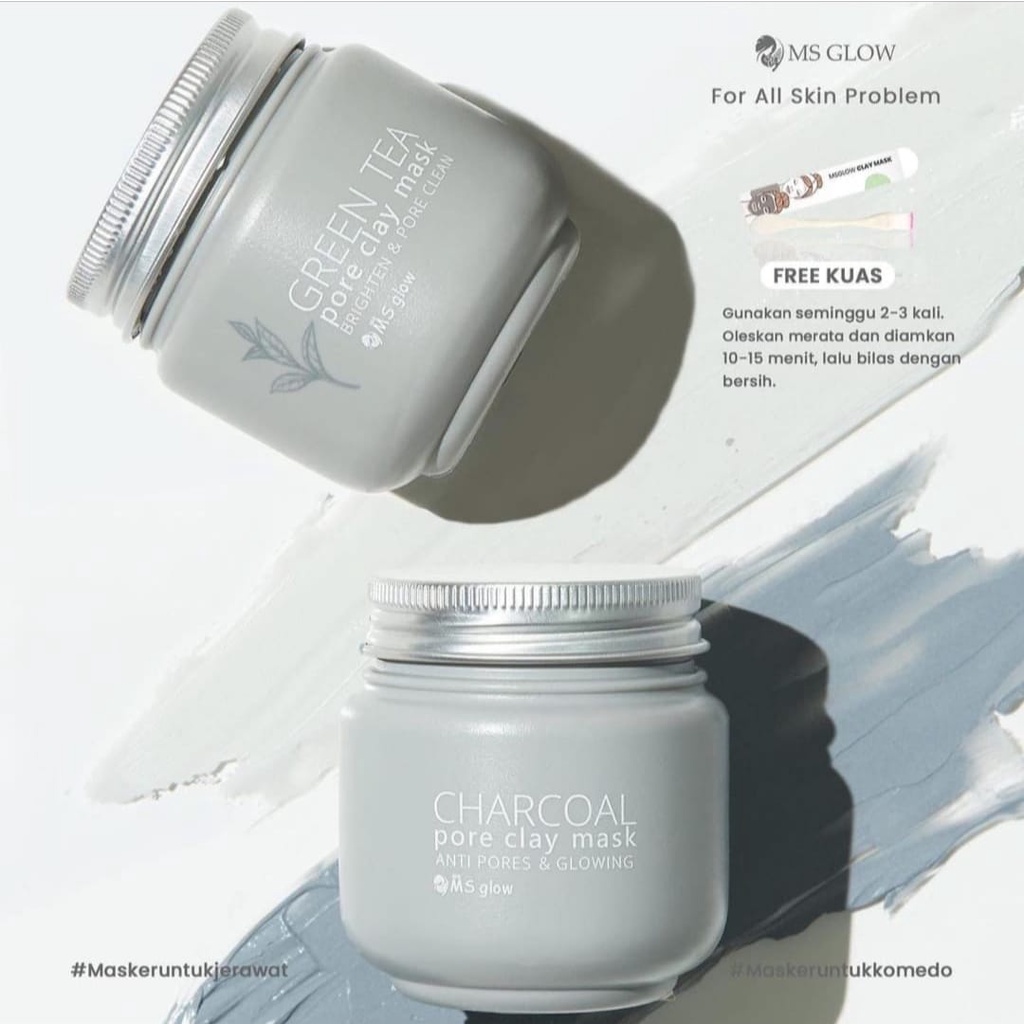 Jual Ms Glow Clay Mask ( FREE MASKER) | Shopee Indonesia