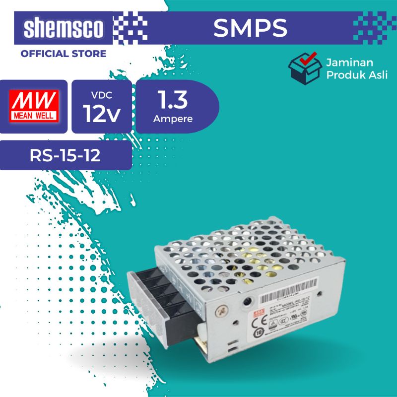 Jual 12v DC 1.3A SMPS Meanwell RS-15-12 Switching Power Supply Mean ...