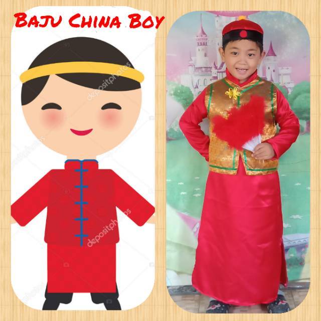 Jual China/Baju Negara China Boy Dan Dewasa/Pakaian Adat Internasional ...