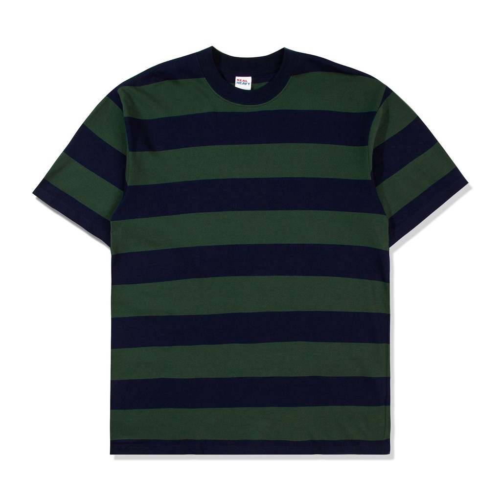 Jual Real Heavy - Basic Stripes Green/Navy | Shopee Indonesia