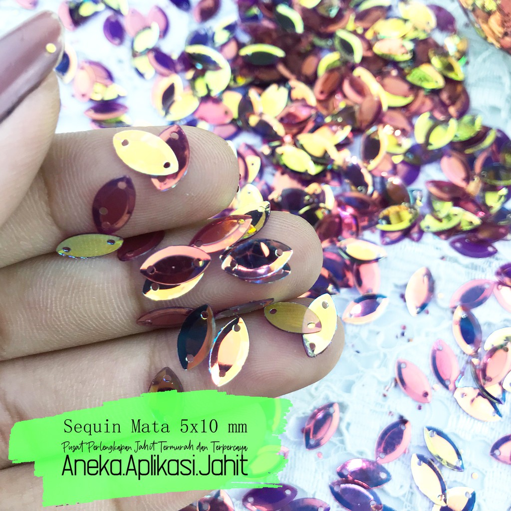 Jual SEQUIN PAYET PIRING MATA 5X10 MM (5 GR) | Shopee Indonesia