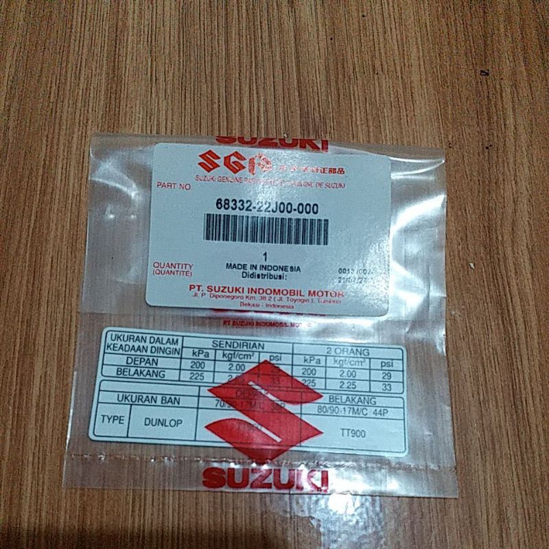 Jual stiker label tekanan ban all motor suzuki | Shopee Indonesia