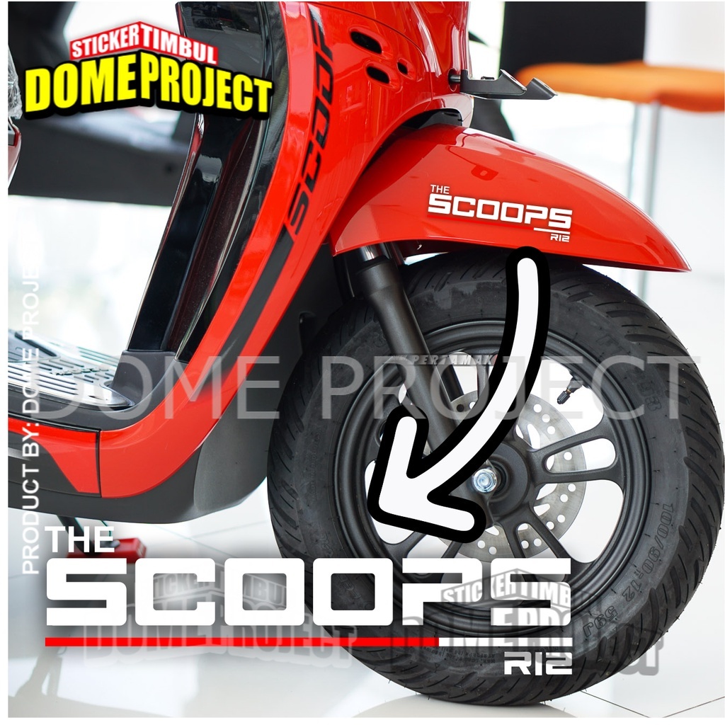 Jual STIKER CUTTING DECAL HELM MOTOR HONDA SCOOPY LOGO THE SCOOPS R12 ...