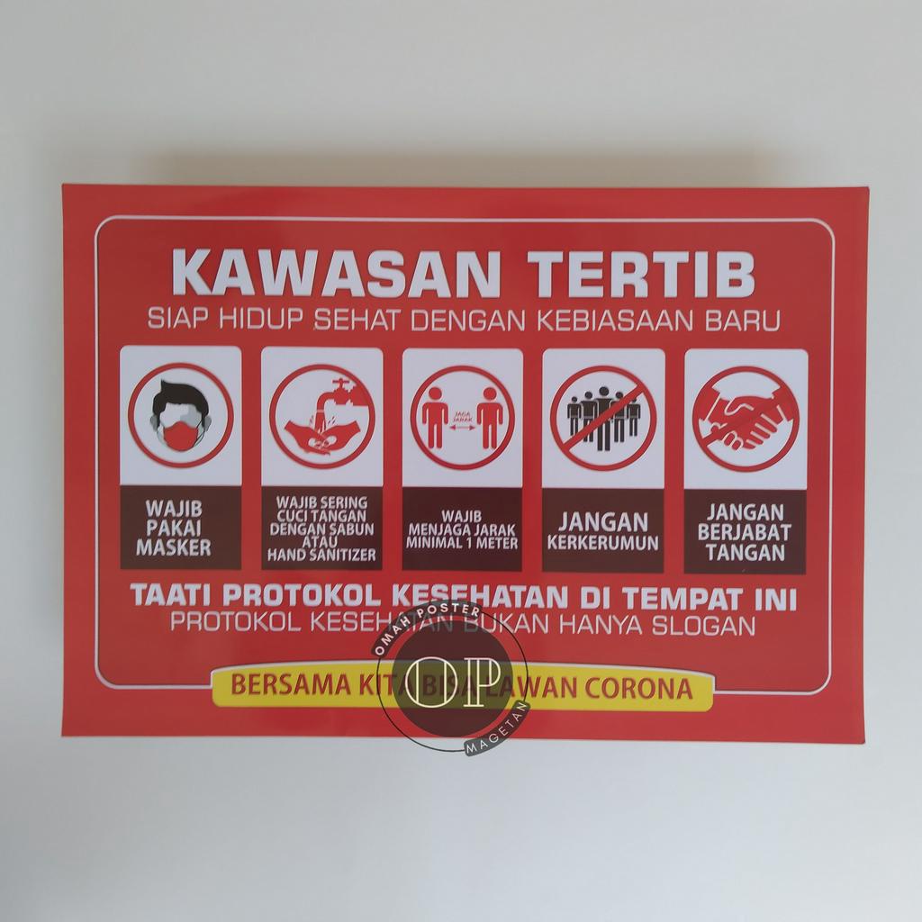 Jual Poster Kawasan Tertib Protokol Kesehatan - Poster New Normal ...