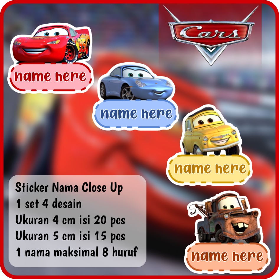 Jual delovie.art Stiker Nama Close up (SNC) Kartun Animasi | Shopee ...