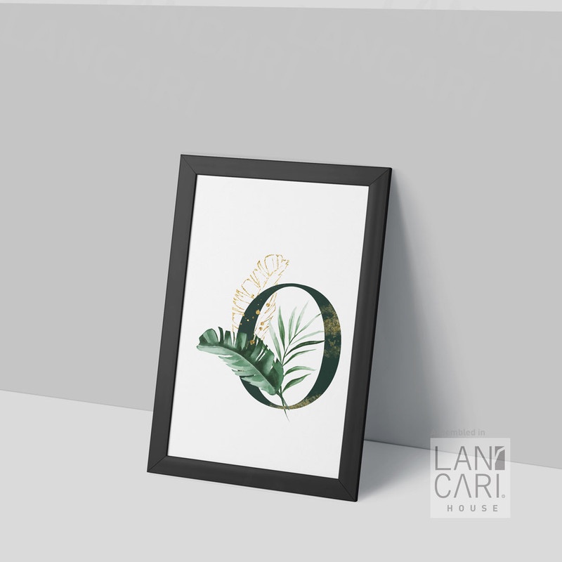 Jual Inisial Art O Dekorasi Nama Ulang Tahun Name Sign Monstera Frame ...