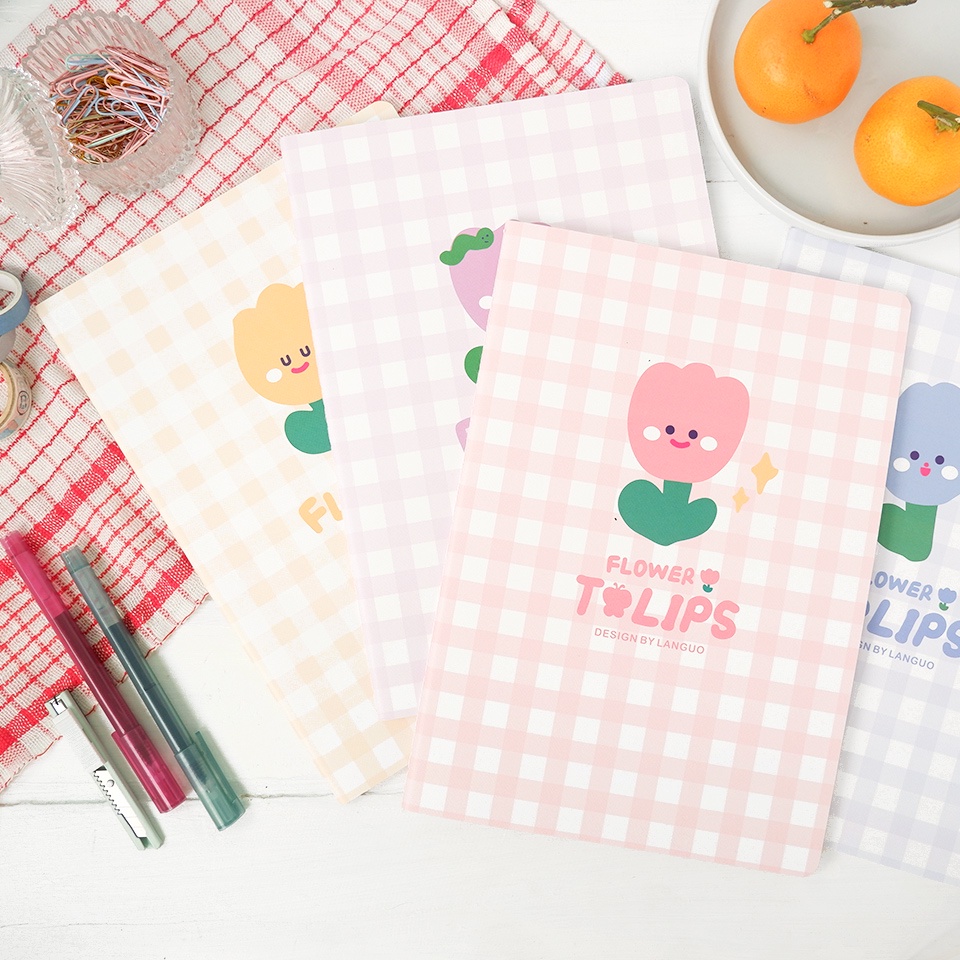 Jual Buku Tulis B5 Flower Tulips Ruled Notebook B5 Jahit Benang Bagus ...