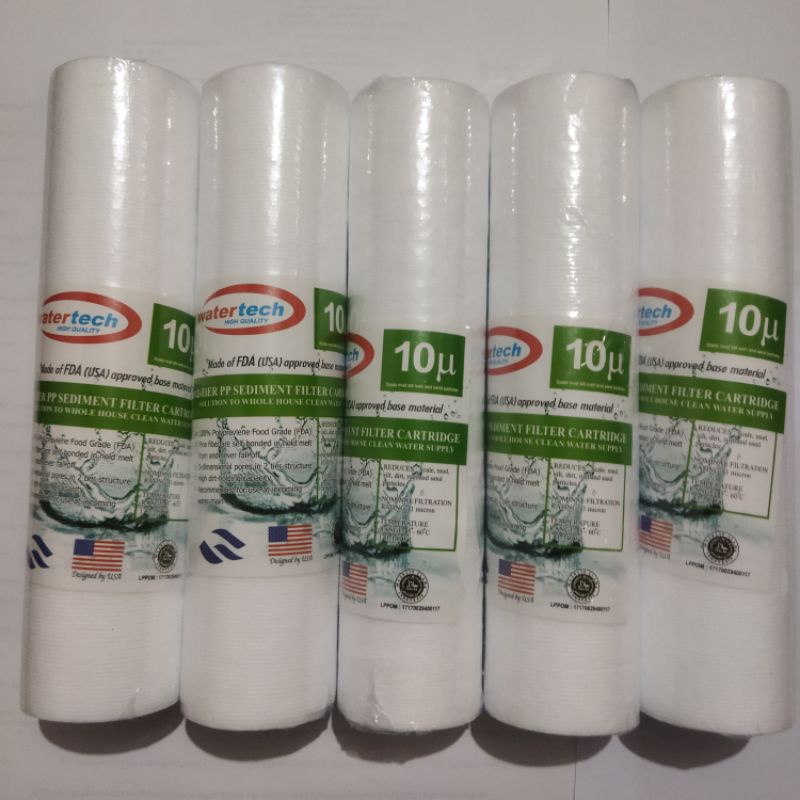 Jual Filter Air / Cartridge Filter Sedimen ukuran 10" Watertech isi 5 ...