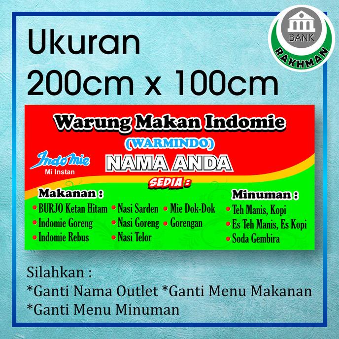 Jual SPANDUK BANNER | WARMINDO WARUNG MAKAN INDOMIE UKURAN 2M X 1M ...