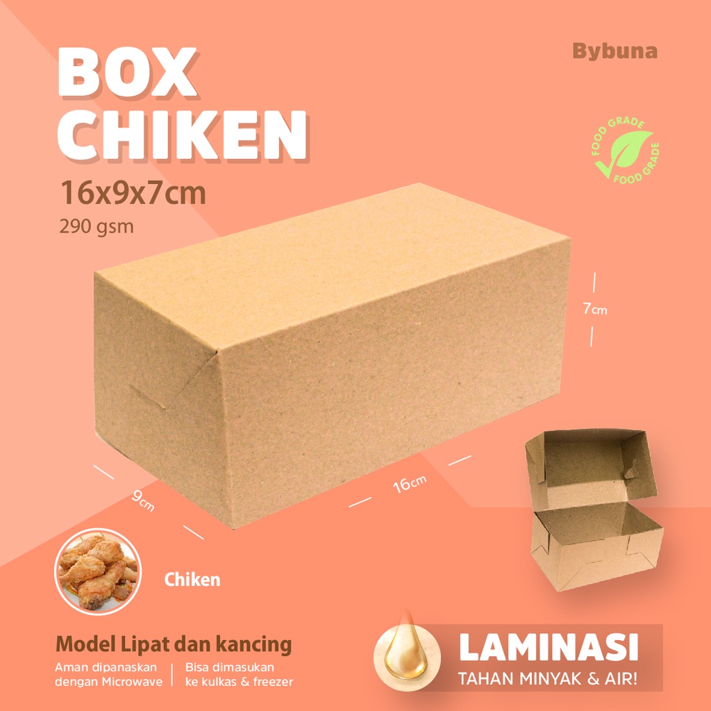 Jual BOX PACKAGING KRAFT CHICKEN AYAM GEPREK DUS MAKANAN LAMINASI ...