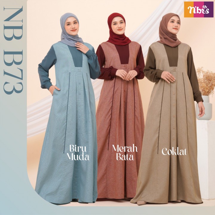 Jual [ SALE ] GAMIS NIBRAS NBRS NB B73 BIRU MUDA MERAH BATA COKLAT XS ...