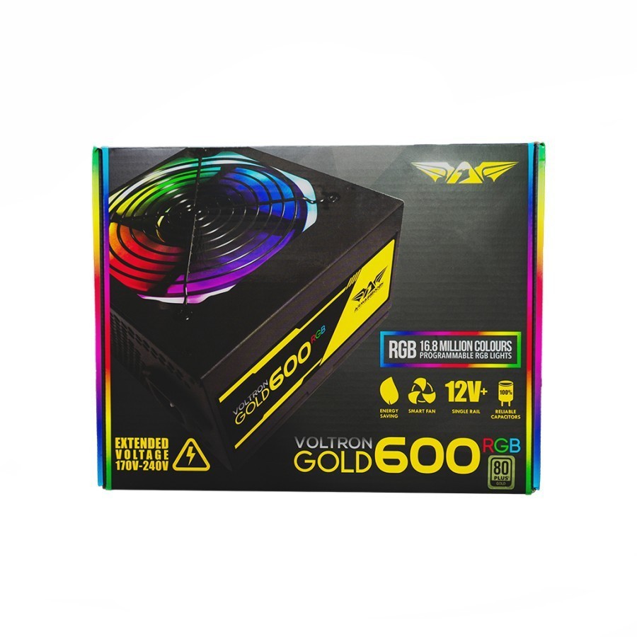 Jual Power supply armageddon voltron gold 600 watt psu 600w rgb 120mm 12cm | Shopee Indonesia