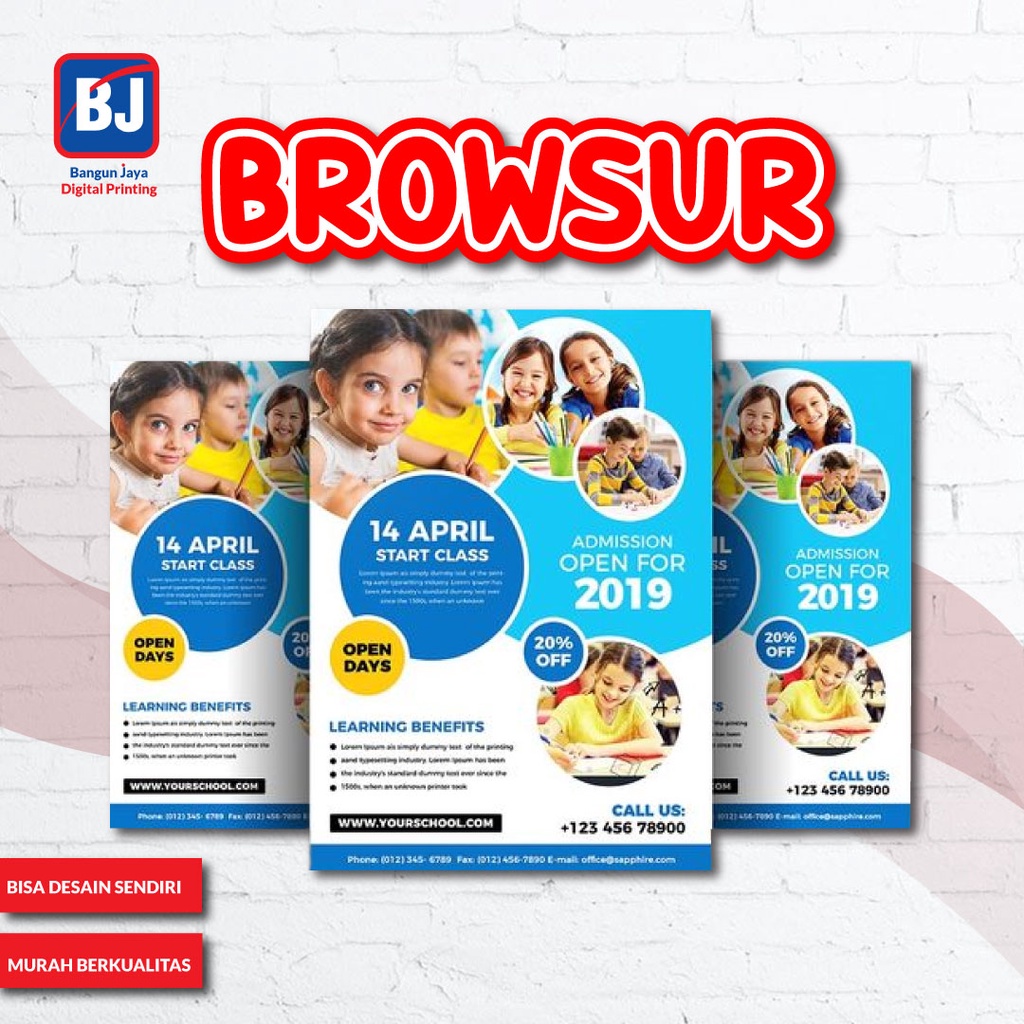 Jual browsur 1 rim 500 lember bisa desain sendiri ukuran A5 A6 A4 lebih ...