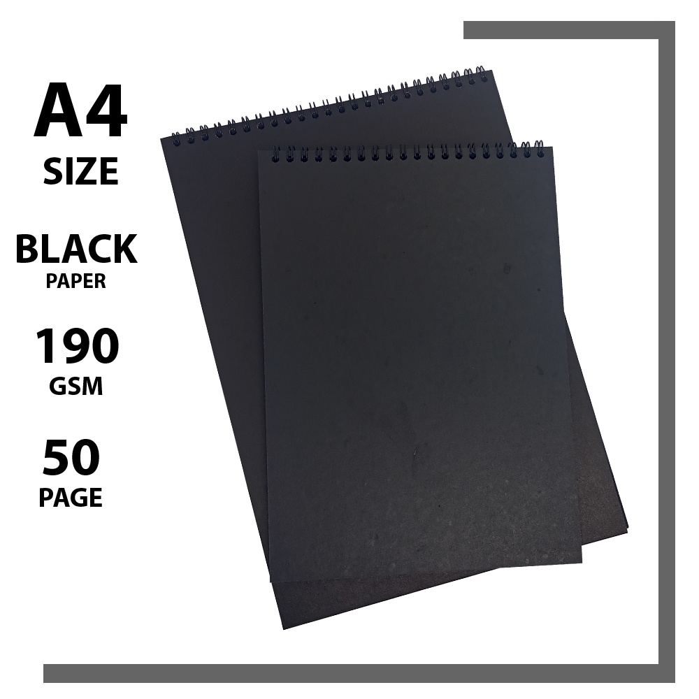 Jual NOTEBOOK BLACK PAPER A4/VERIKAL/SKETCHBOOK BLACK PAPER A4/BUKU ...
