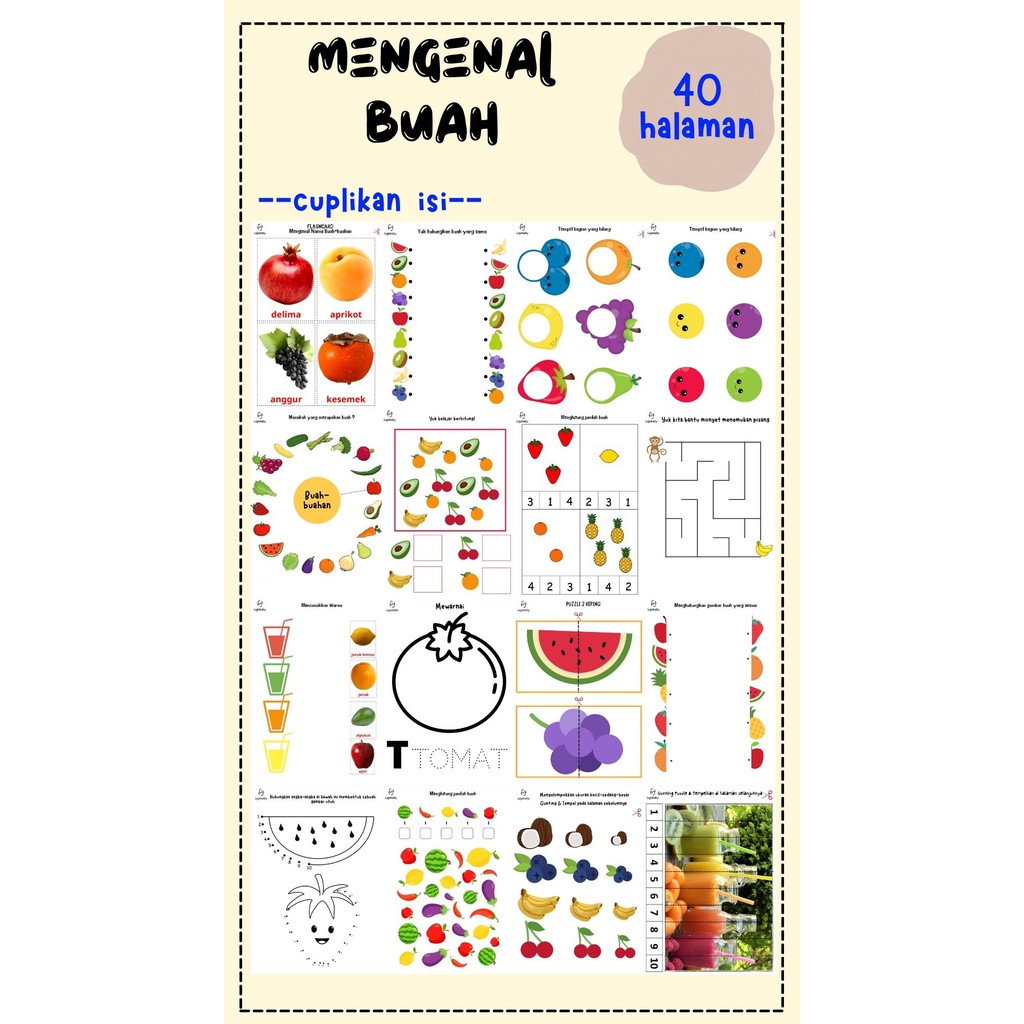 Jual WORKSHEET ANAK 2 3 4 5 6 tahun Lembar Kerja ANGKA MATEMATIKA ...