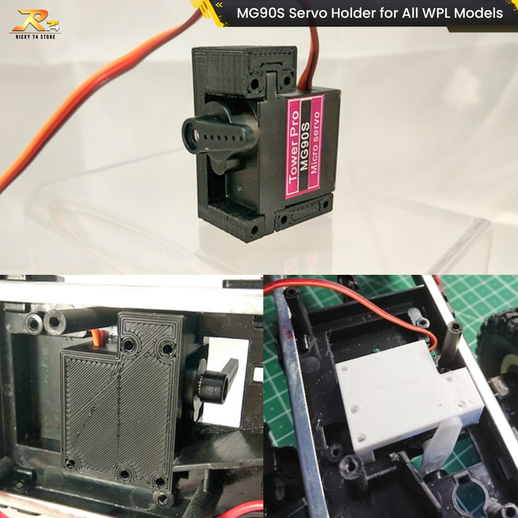 Jual MG90S Servo Holder for All WPL Models - Dudukan Servo RC Car 3D ...