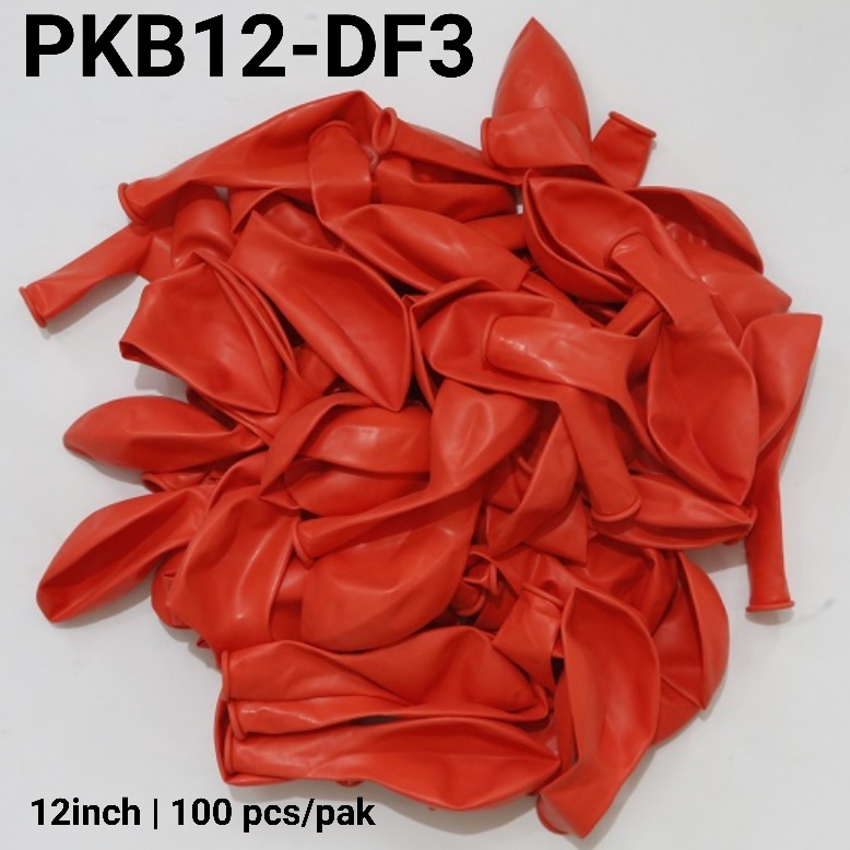 Jual PKB12-DF3 Balon latex 12 inch 1 pak isi 100 doff tebal orange ...