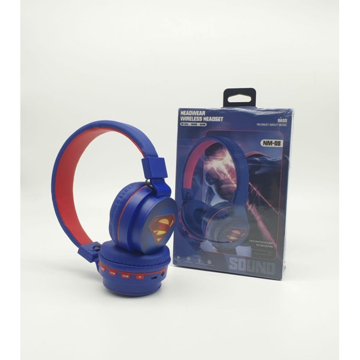 Jual Headphone Headset Bluetooth Wireless Bando karakter Superhero Iron ...