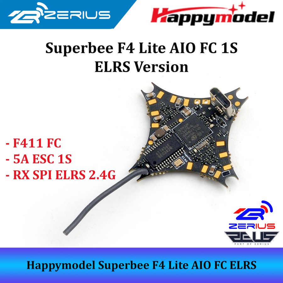 Jual Happymodel Superbee F4 Lite ELRS 2.4GHz AIO 1S FC 5A ESC | Shopee ...